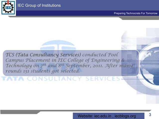 Placement of iec students in TCS | PPTX