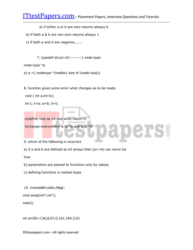 Placement paper | PDF