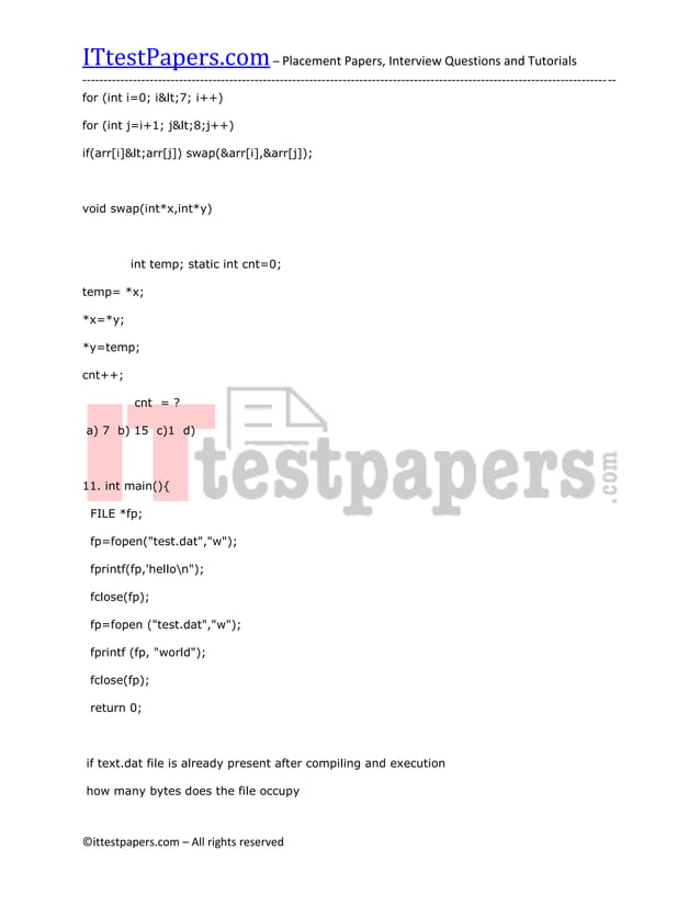 Placement paper | PDF