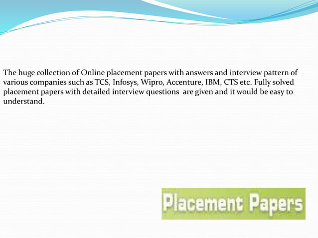Placement paper | PPTX