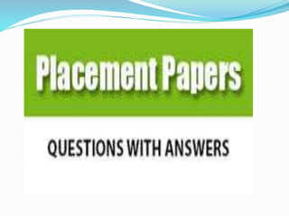 Placement paper india | PPT