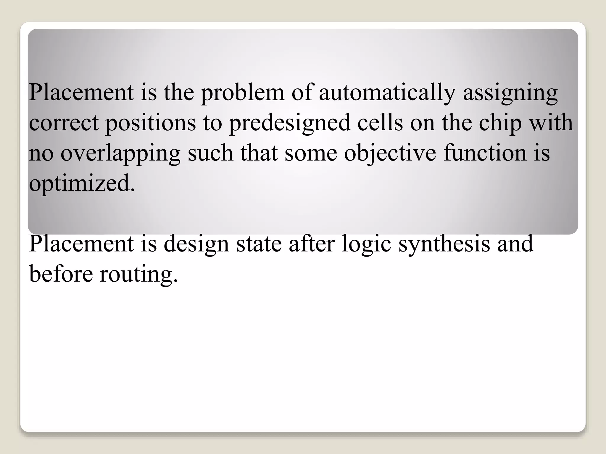Placement In Vlsi Design Ppt 