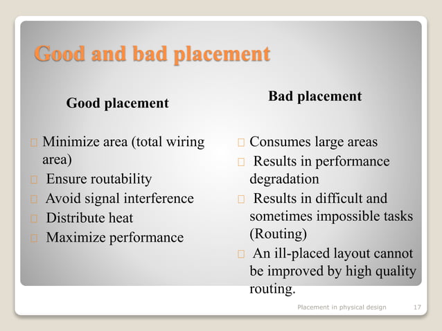 Placement in VLSI Design | PPTX | Computing | Technology & Computing