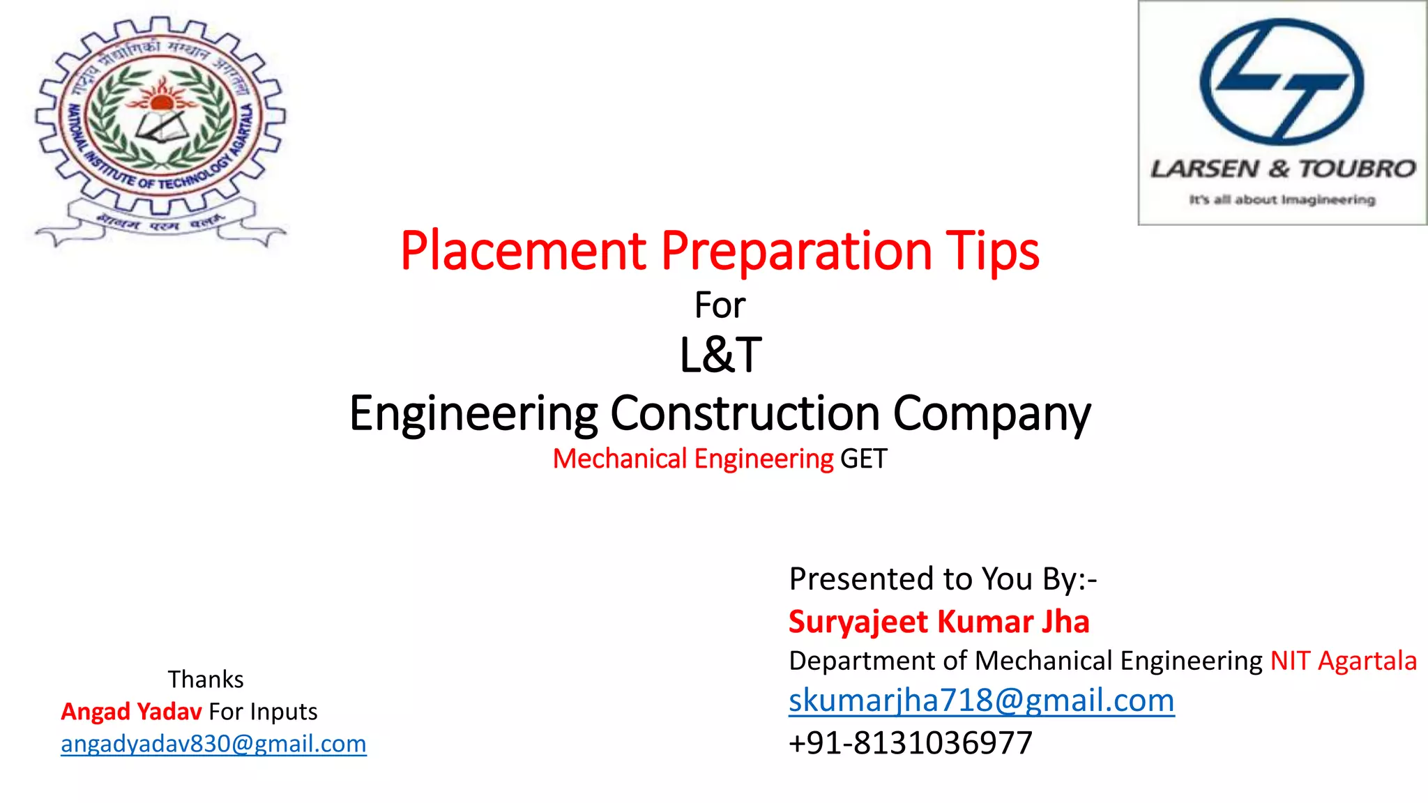 Placement preparation tips for L&T engineering construction company ...
