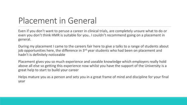 Placement presentation | PPT