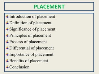 Placement | PPT