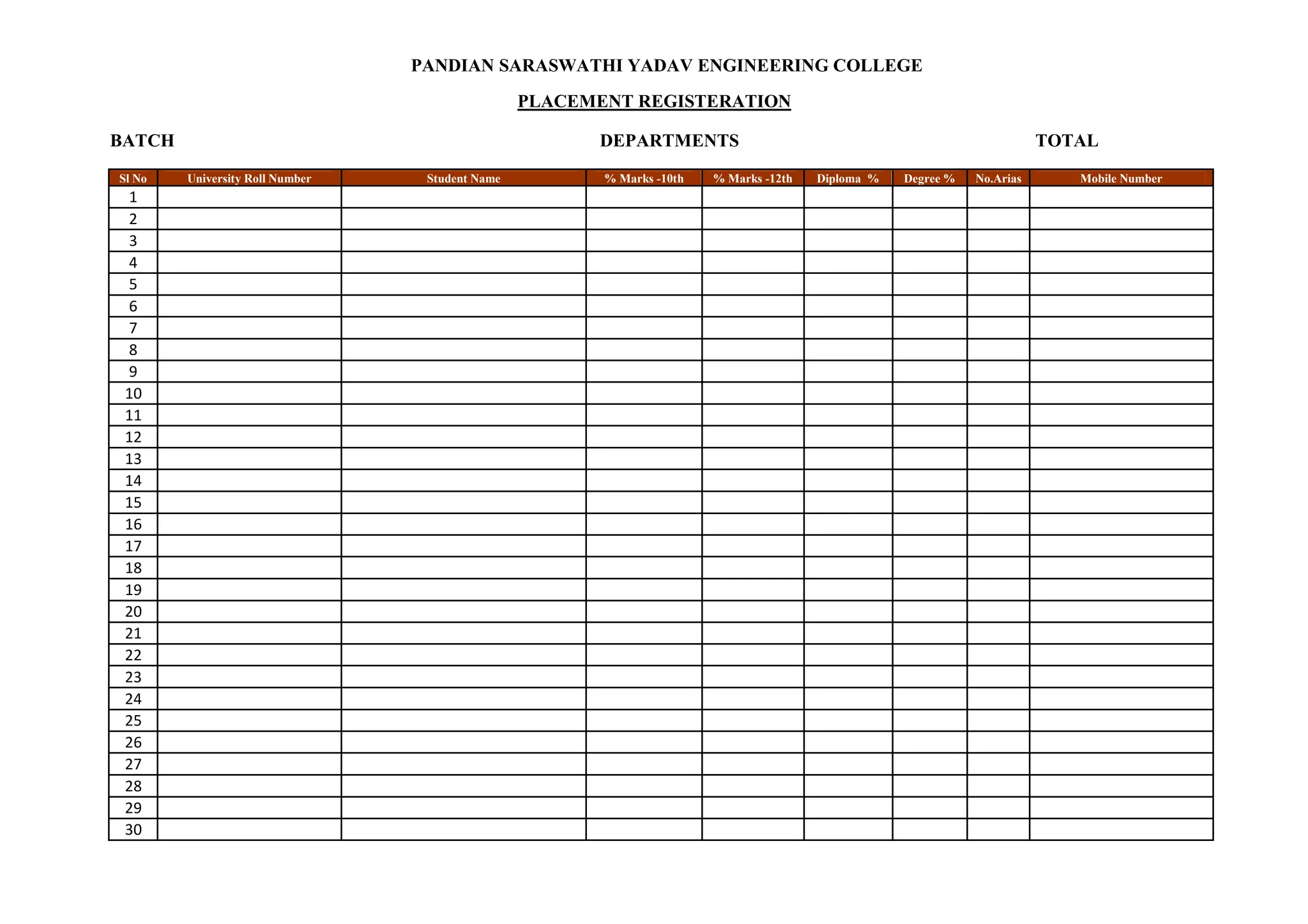 Placement registration | PDF