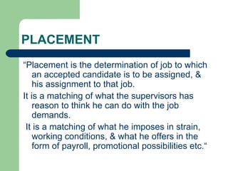 Placement, separation | PPT