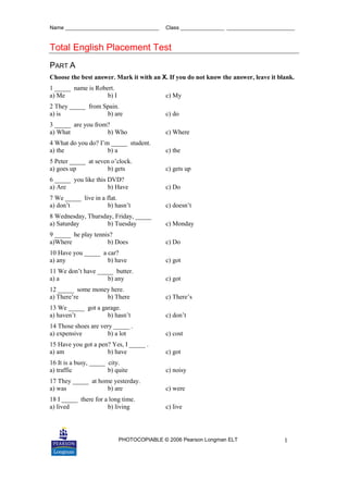 Placement test 27.03.2018