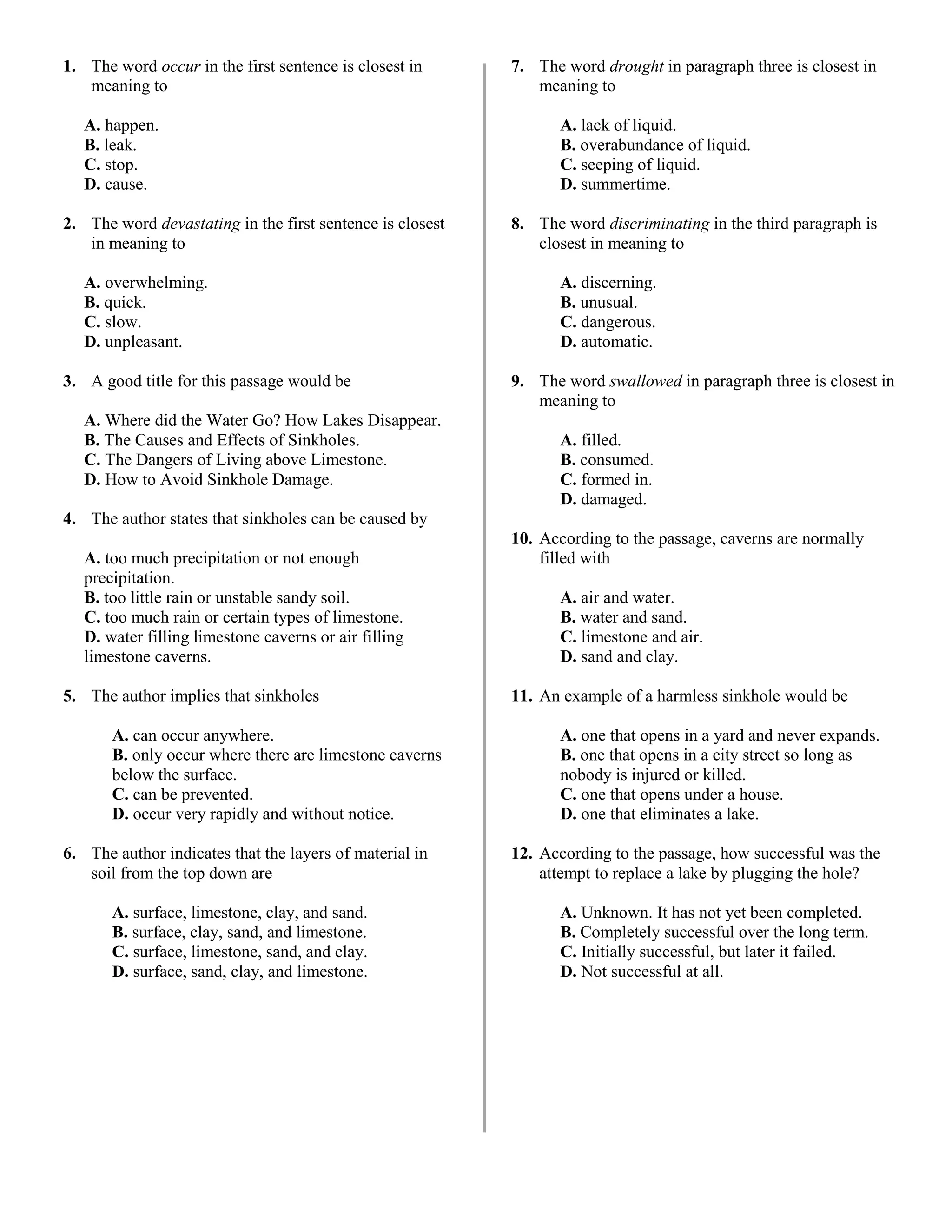 Placement test b | PDF