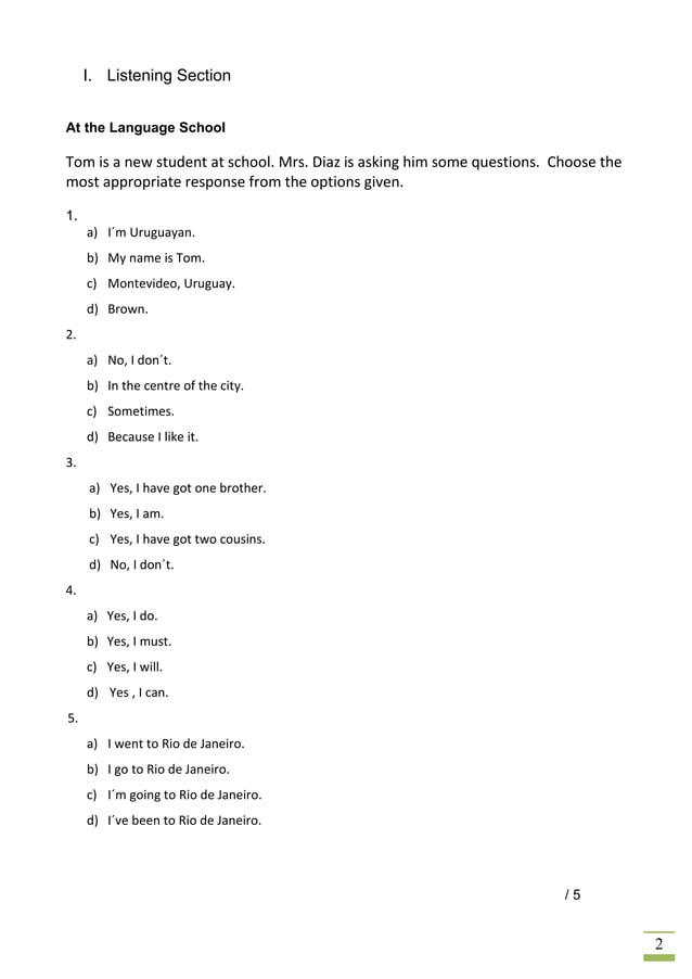 Placement Test Nivel A2 AcreditacióN To Print | PDF