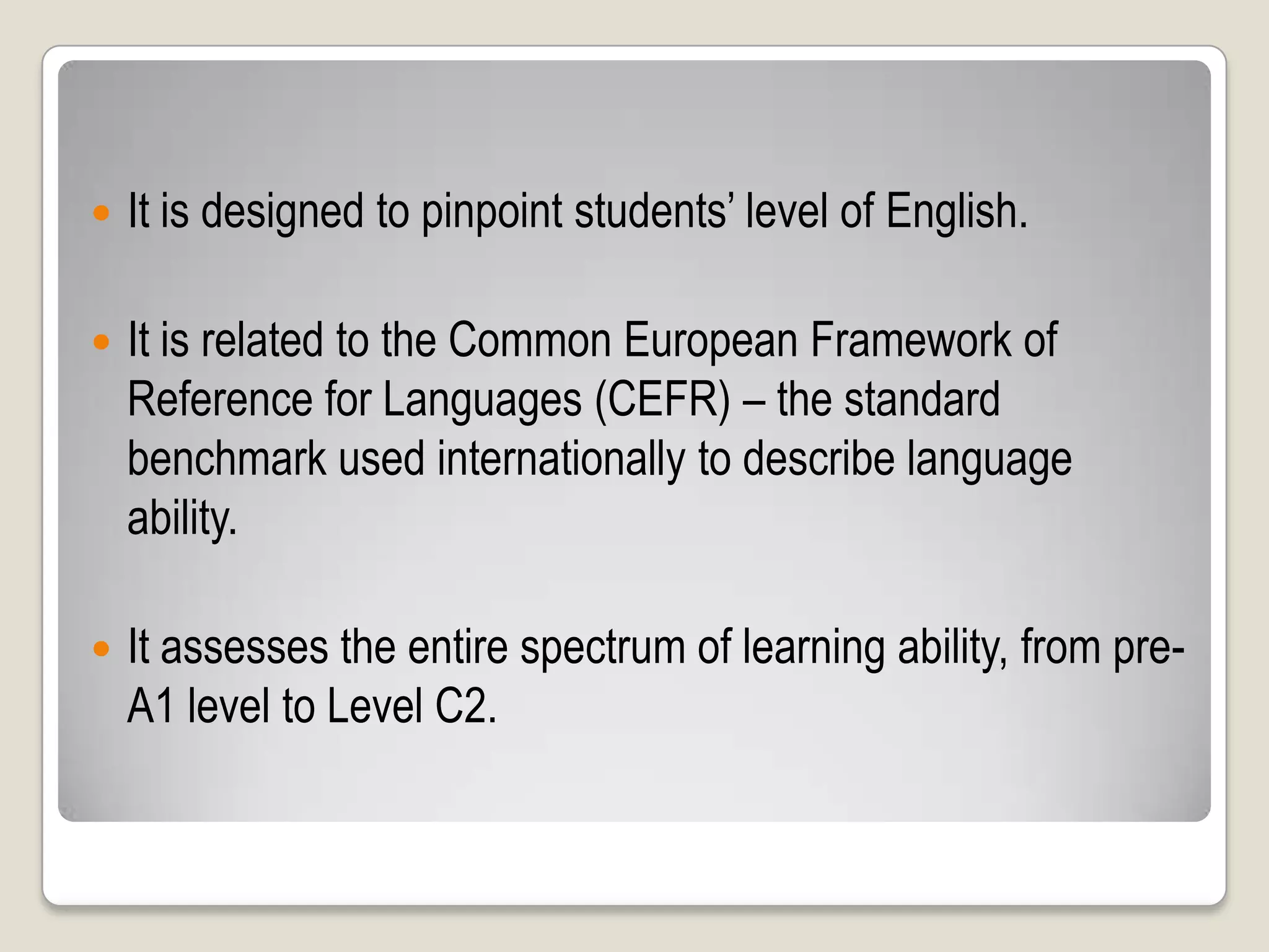 Placement tests | PPTX