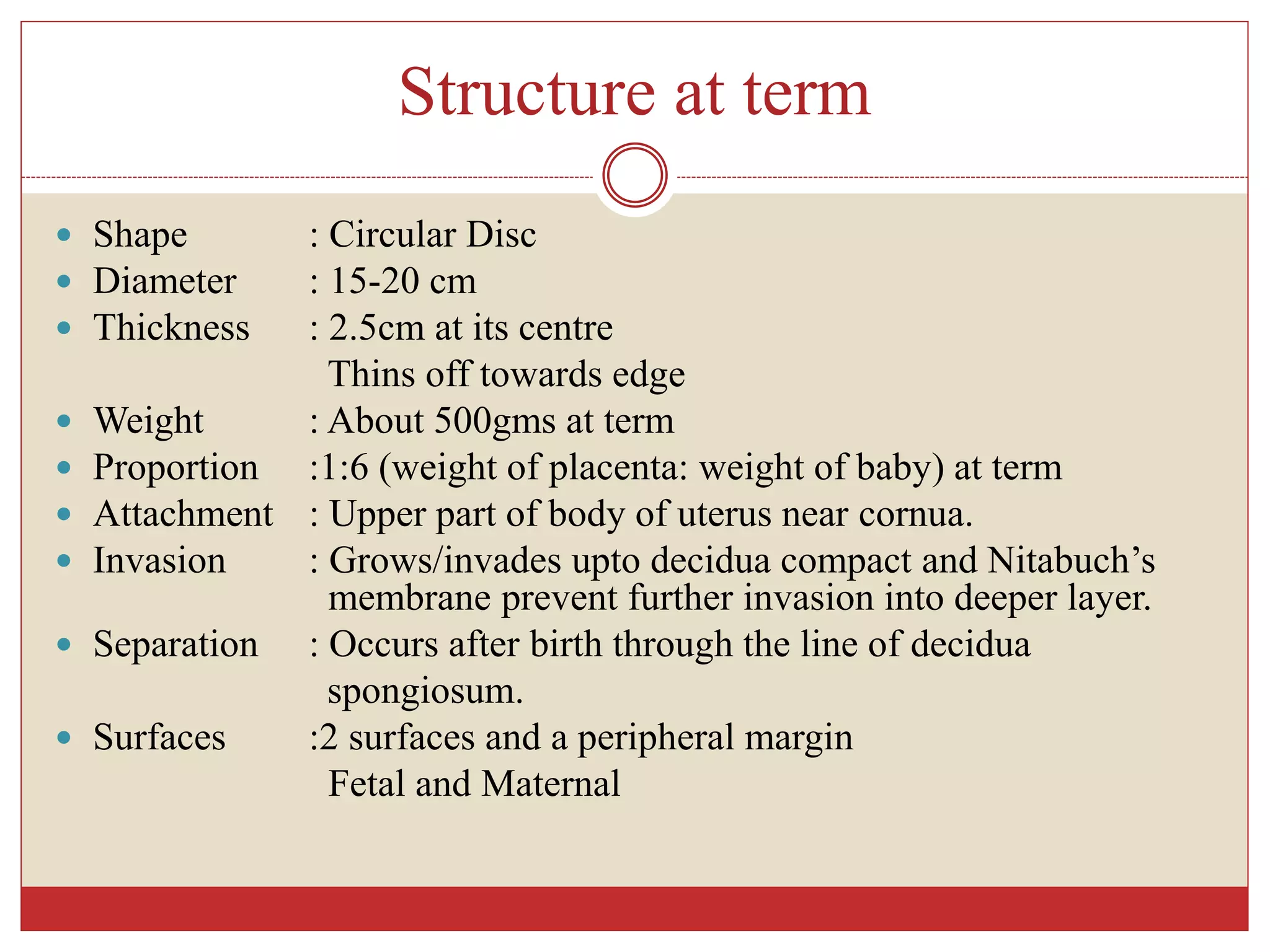 Structure and Function of Placenta | PPTX