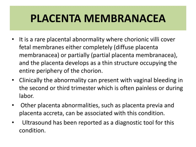 Placenta abnormalities | PPTX