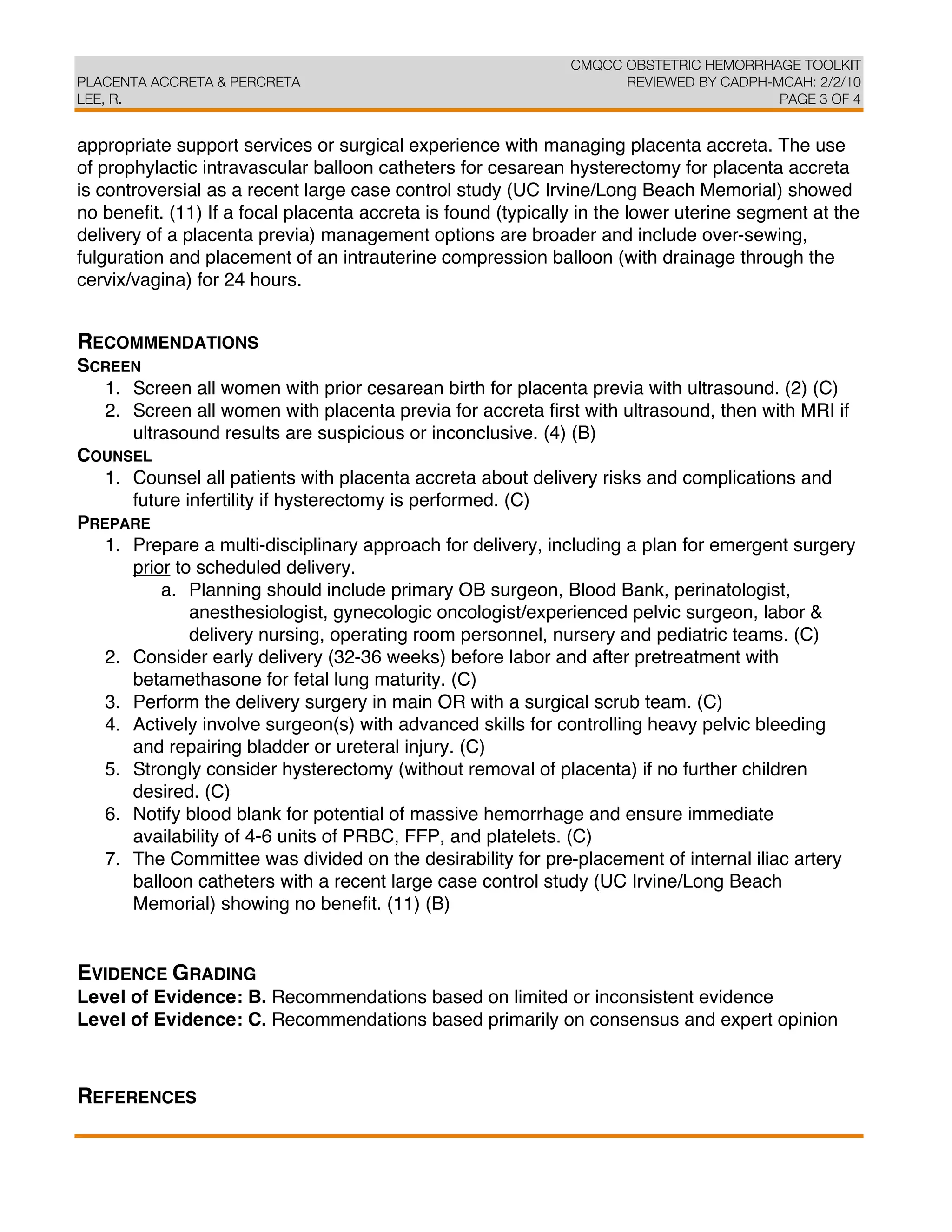 Placenta accreta lee | PDF