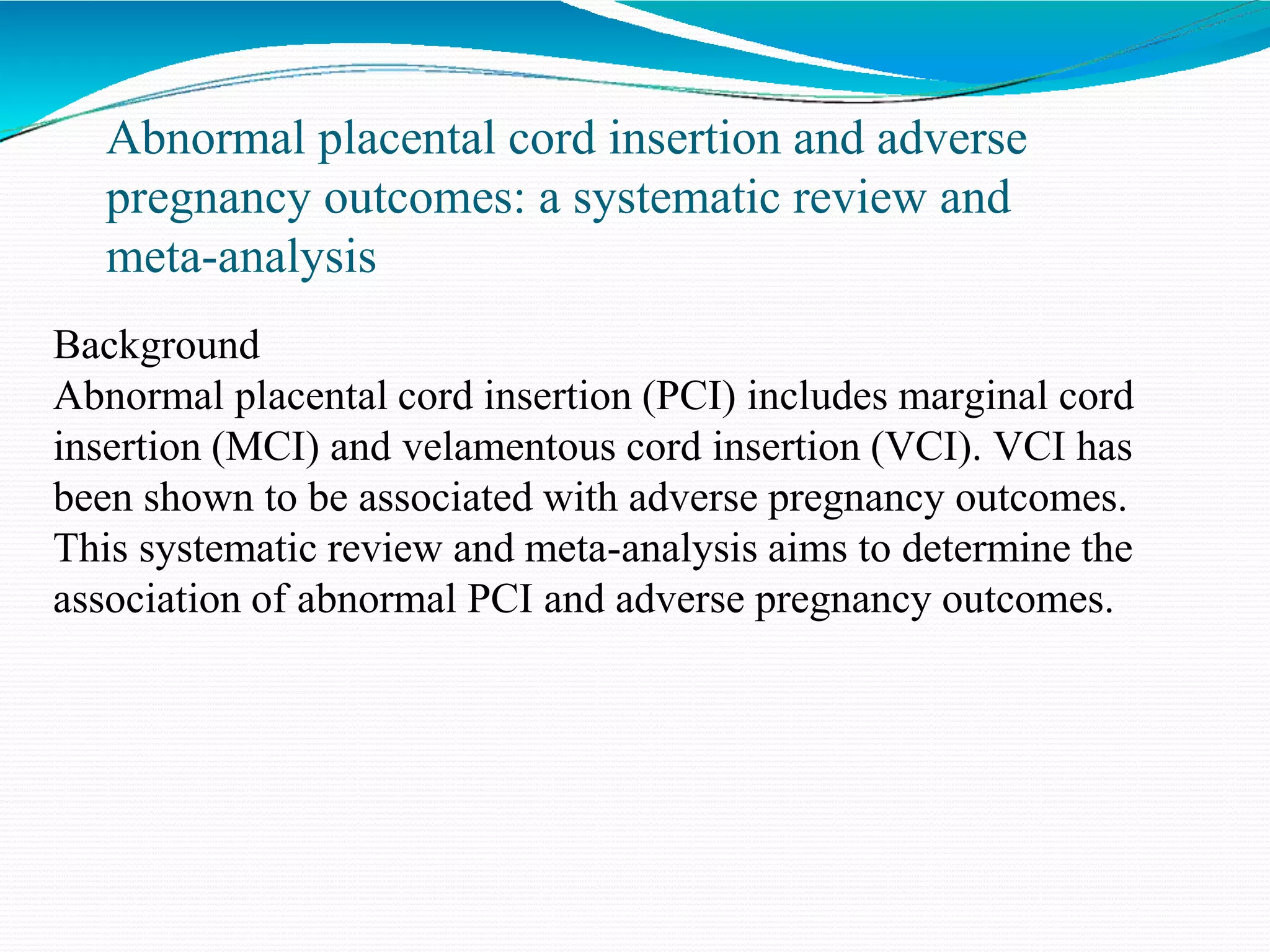 Placenta and cord abnormality | PPTX