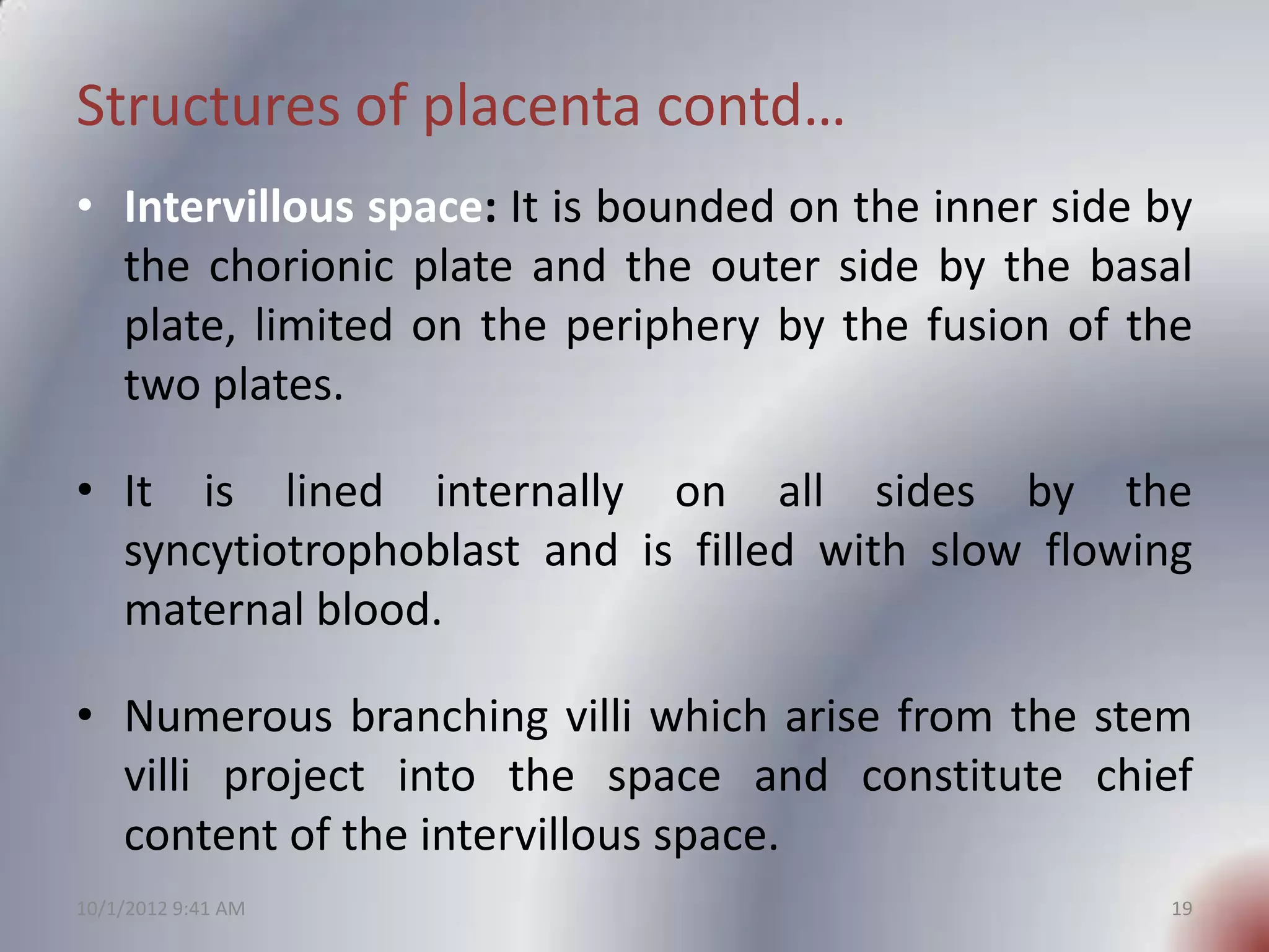 Placenta development | PPTX | Pregnancy | Reproductive Health