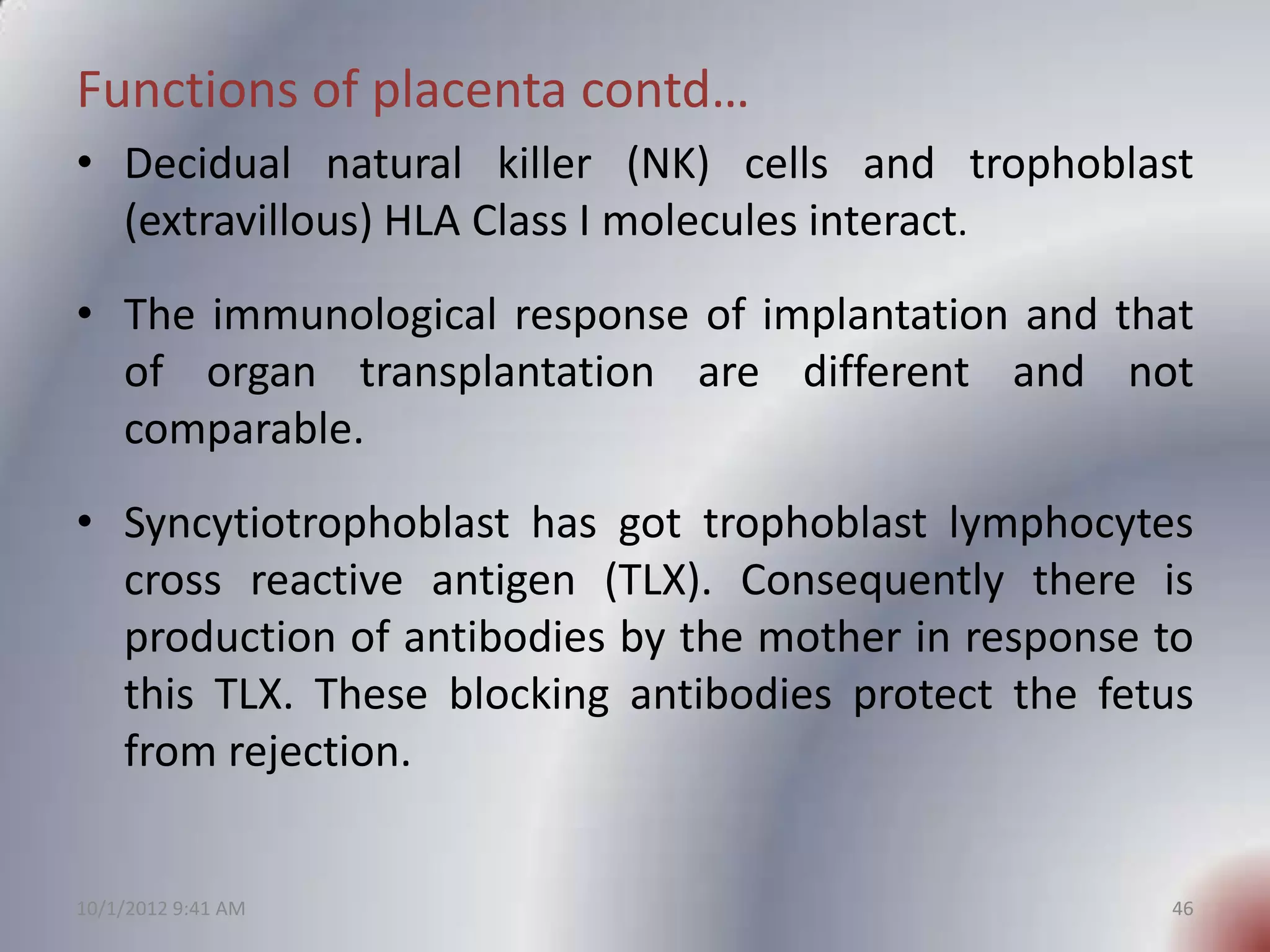 Placenta development | PPTX