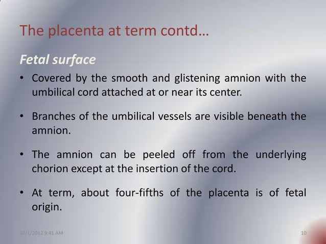 Placenta development | PPTX | Pregnancy | Reproductive Health