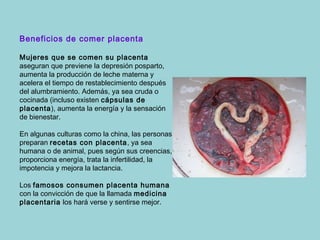 Placenta humana... ¿Beneficios de su consumo? | PPT