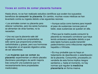Placenta humana... ¿Beneficios de su consumo? | PPT