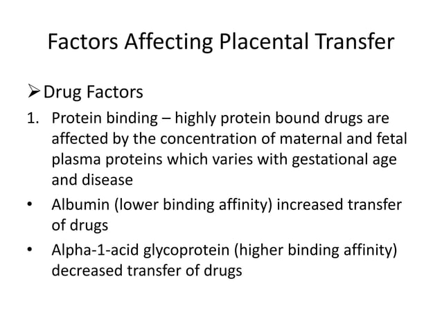 Placental_Drug_transfer.ppt | Pregnancy | Reproductive Health