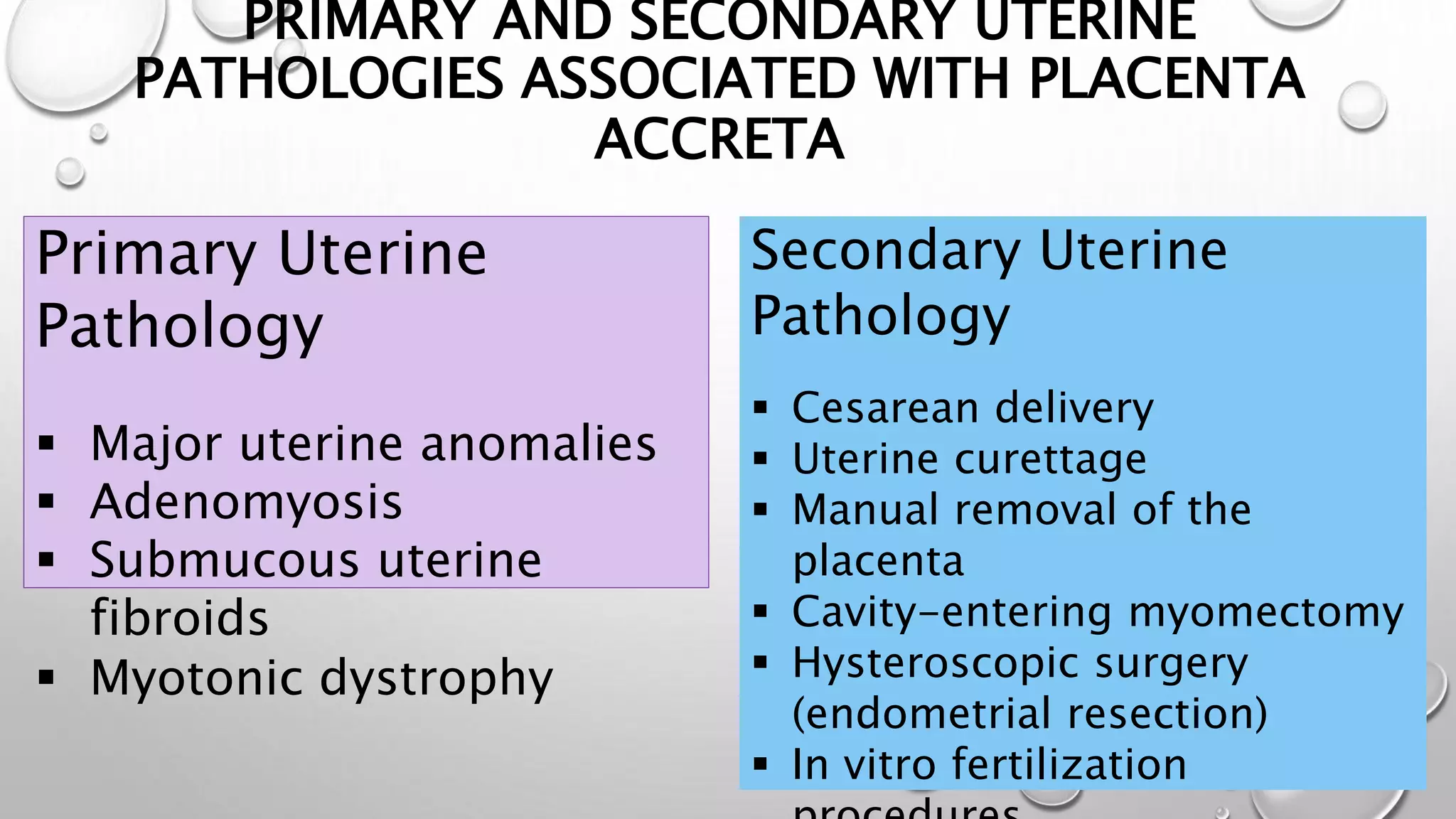 Placental implantation abnormalities | PPTX