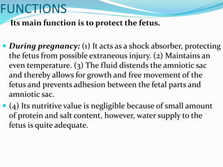 PLACENTA,MEMEBRANES AND AMNIOTIC FLUID FUNCTIONS AND DISORDERS.pptxA ...