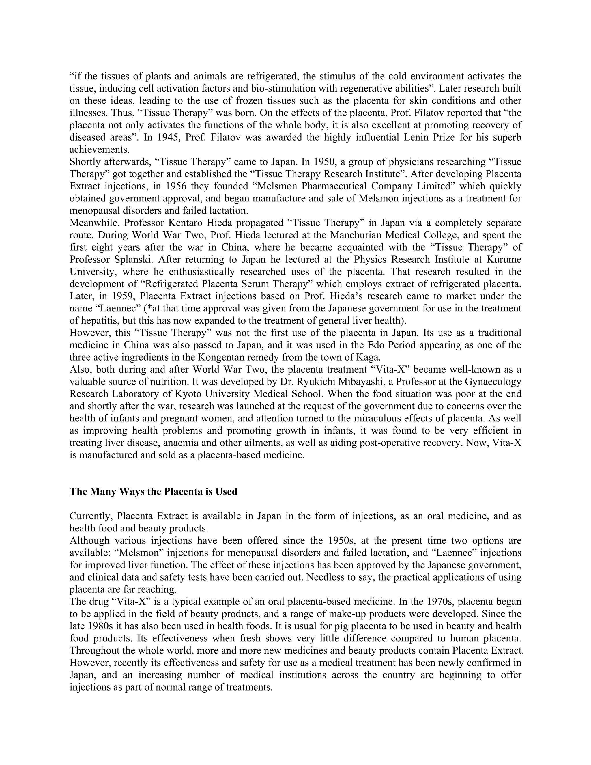 Placenta power by Dr. Kentaro Yoshida, Japan | PDF