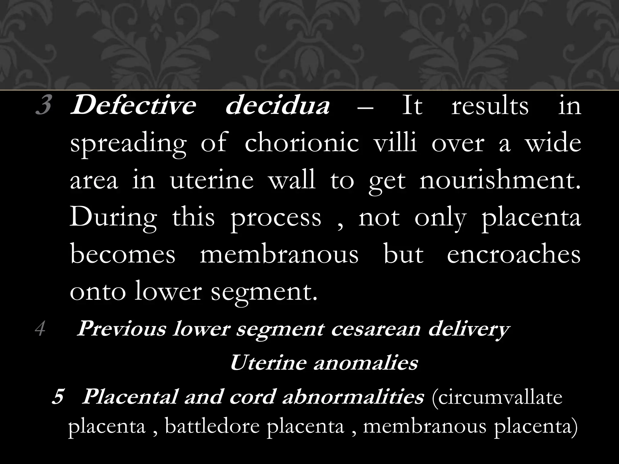 PLACENTA PREVIA. a disorder of Pregnancy | PPTX