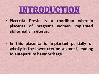 placenta previa.powerpoint presentation bsc zoology | PPT