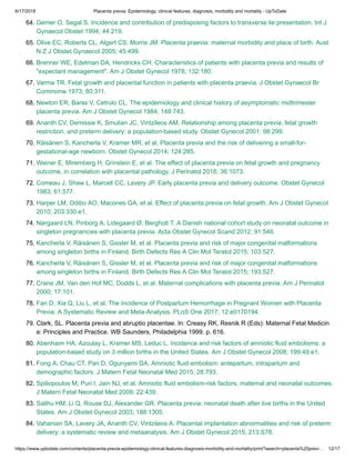 Placenta previa epidemiology, clinical features, diagnosis, morbidity ...