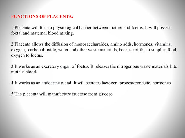 Placentation in mammal,classification of placenta and function | PPTX ...