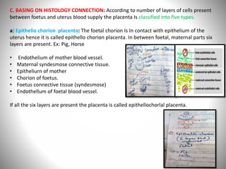 Placentation in mammal,classification of placenta and function | PPTX