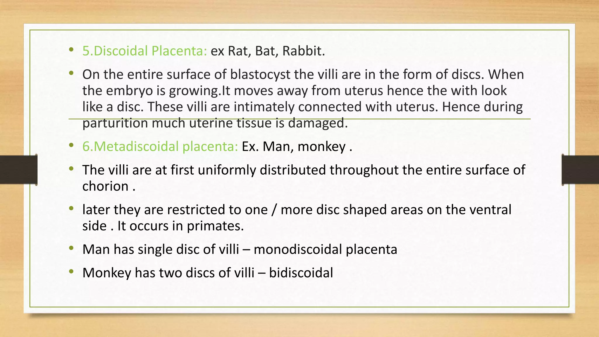 Placentation in mammals | PPTX