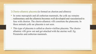 Placentation in mammals | PPTX