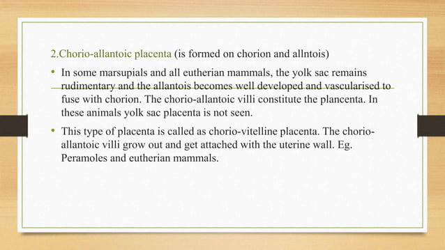 Placentation in mammals | PPTX | Pregnancy | Reproductive Health