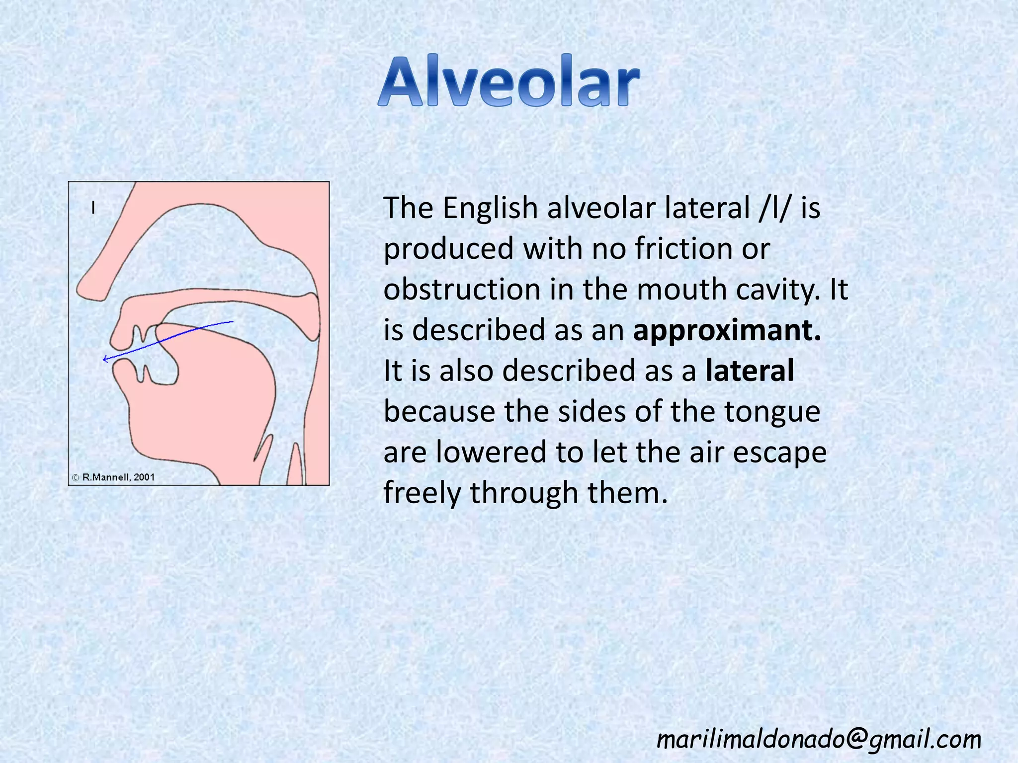 English Consonants - Place of articulation | PPTX