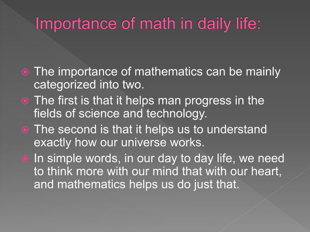 Place of math in everyday life | PPTX | Science