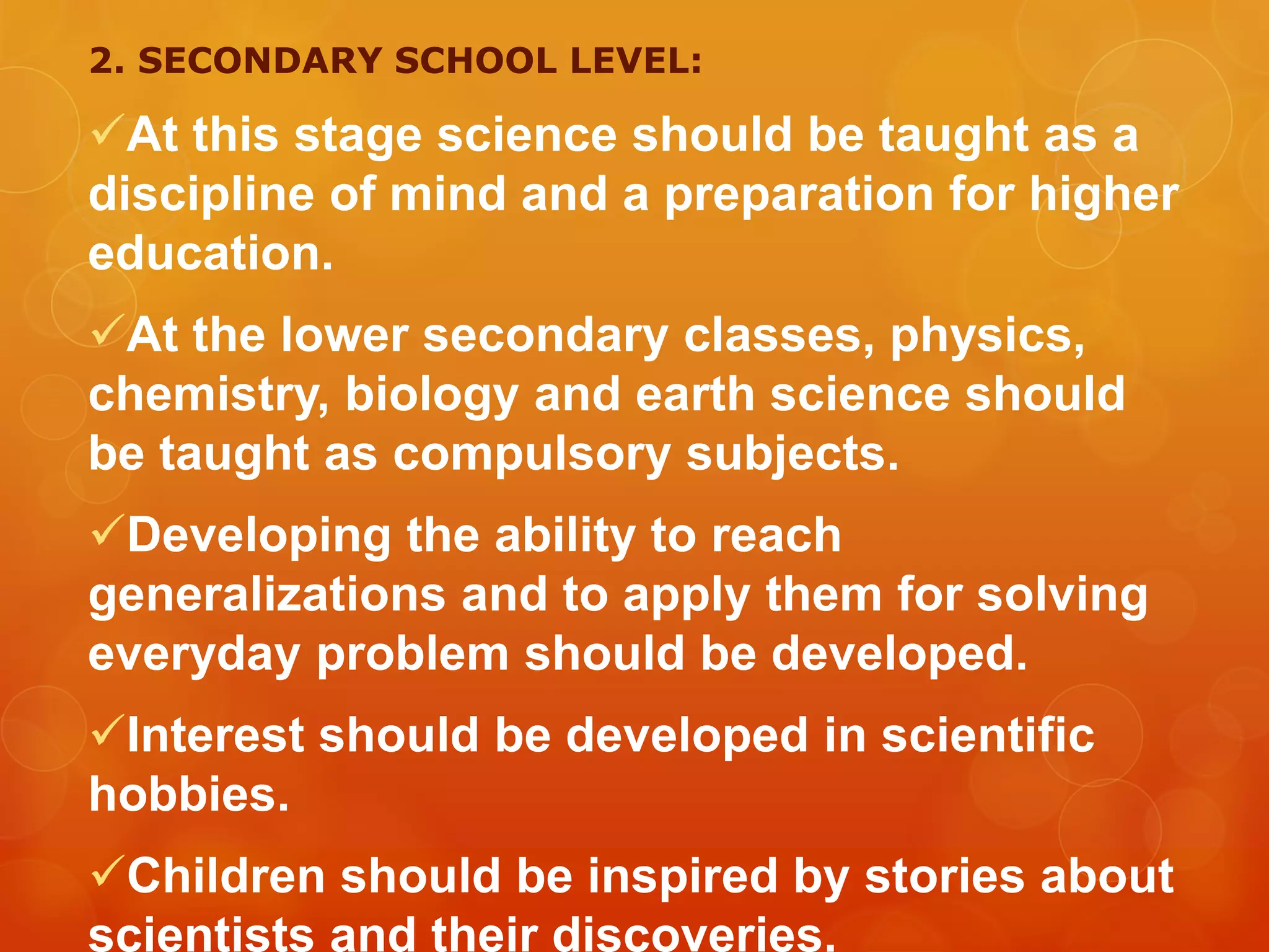 Place of science in school curriculum | PPTX