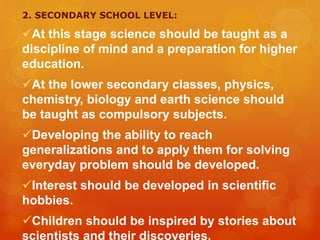 Place of science in school curriculum | PPTX