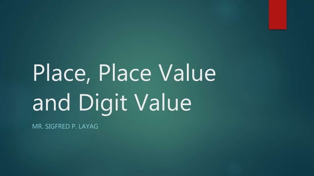 Place, place value and digit value | PPT