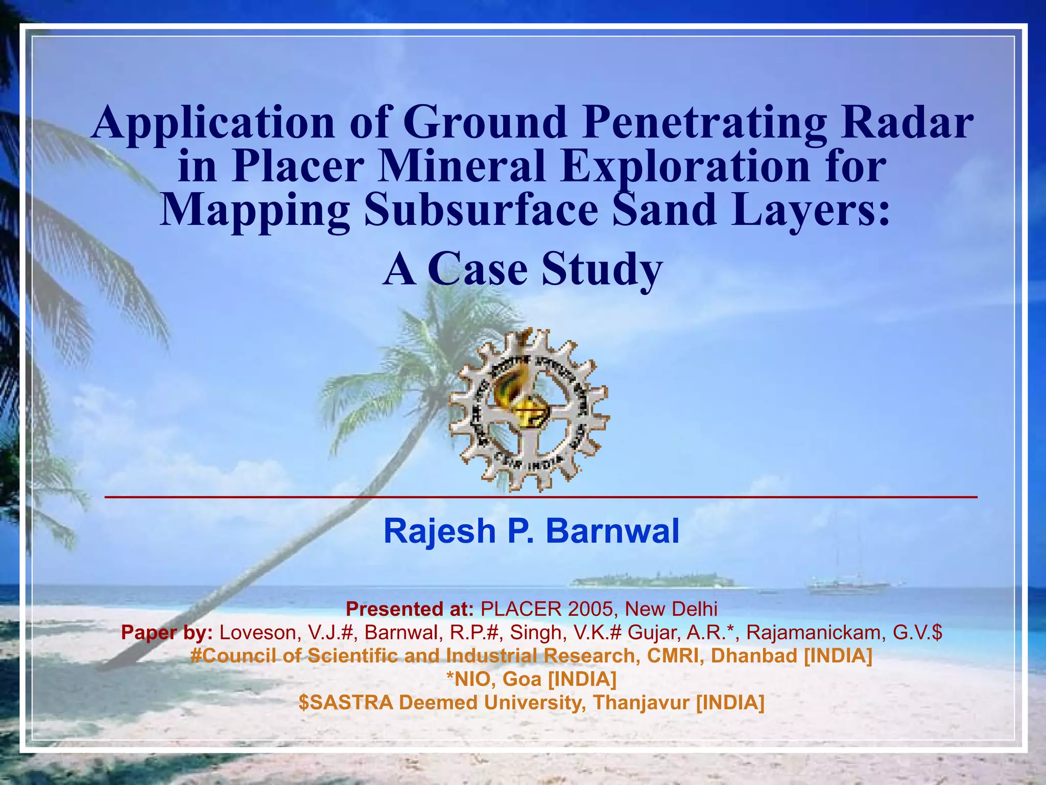 Application of Ground Penetrating Radar in Subsurface mapping | PPT