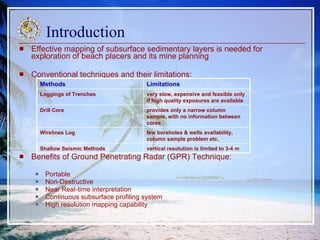 Application of Ground Penetrating Radar in Subsurface mapping | PPT