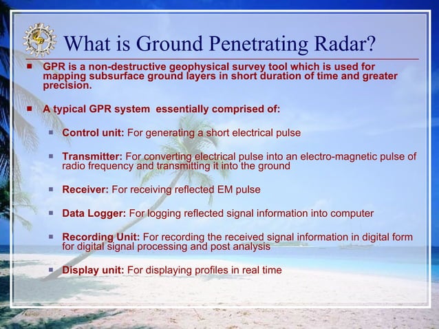 Application Of Ground Penetrating Radar In Subsurface Mapping Ppt