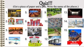 places in town you can find. flashcards english | PPTX