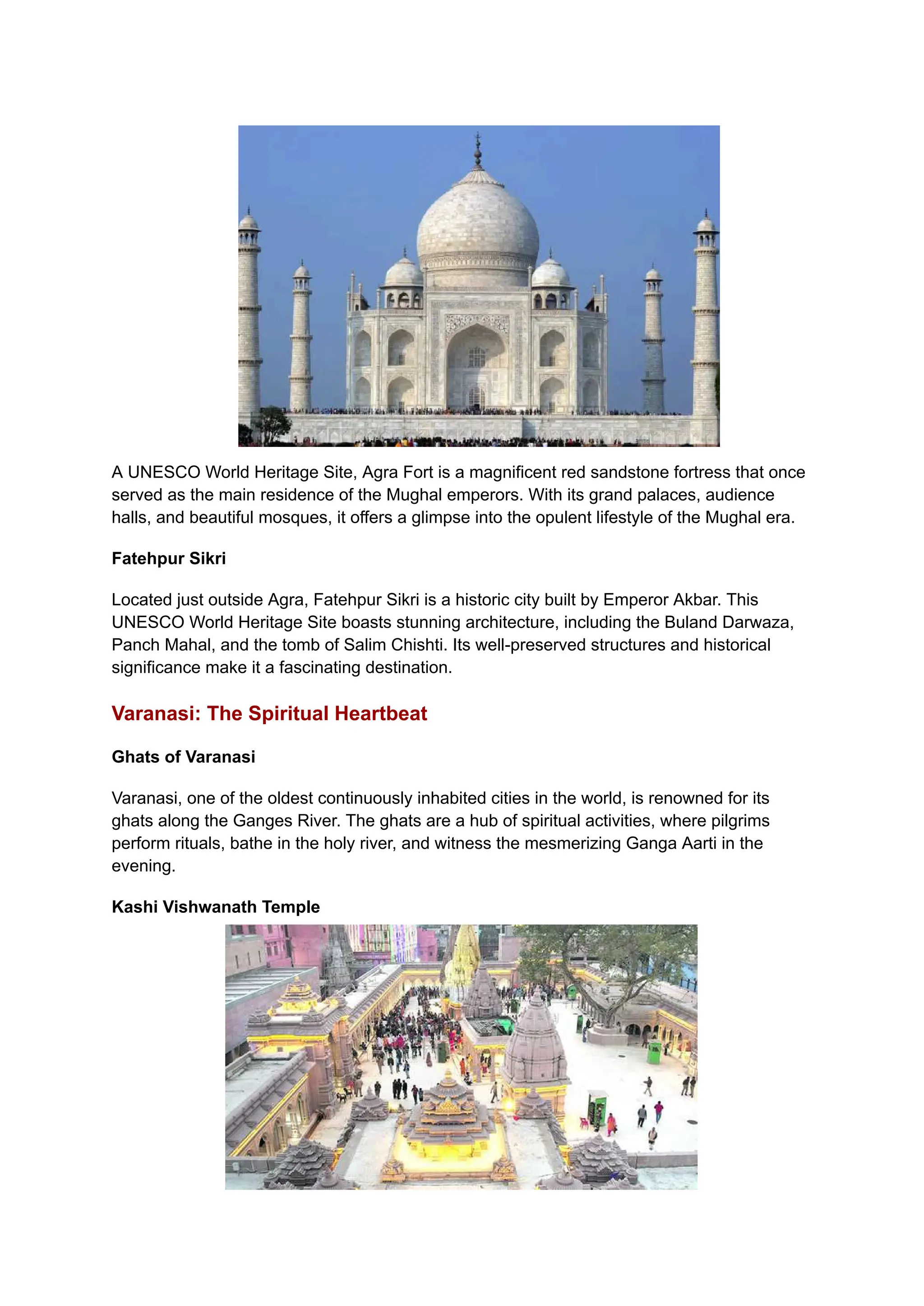 Places of Interest in Uttar Pradesh Tourism | PDF