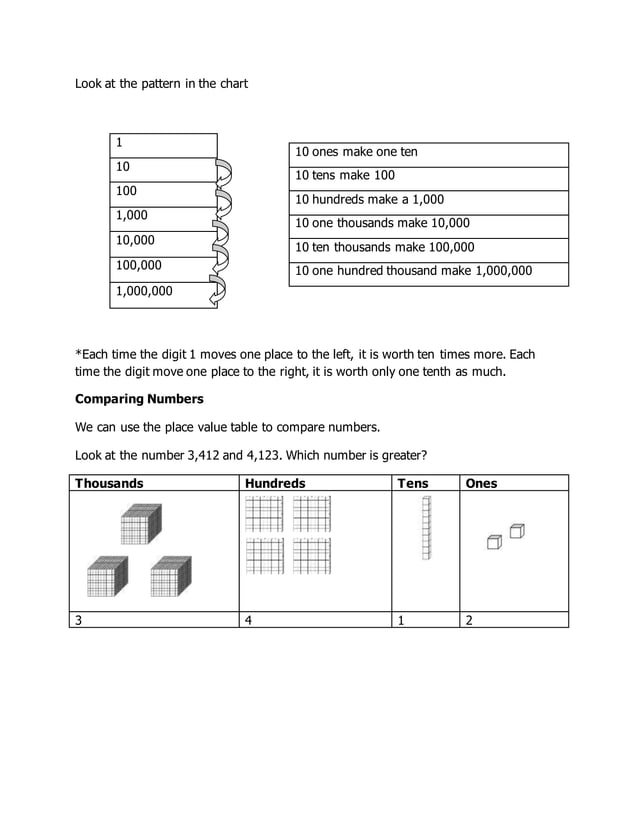 Place value handout | DOCX