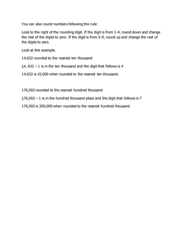 Place value handout | DOCX