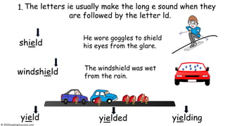 Tricky letters ie can make the long e sound or the long i sound. 6 ...